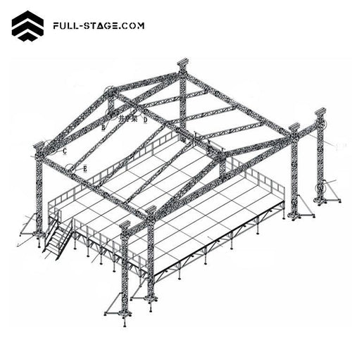Techo Truss dos Aguas de 10x8 metros - Full-Stage.com
